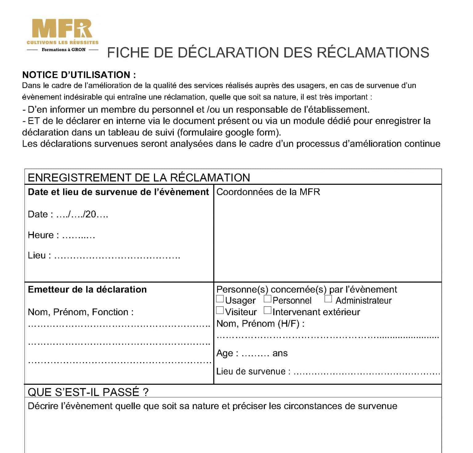 Contact – MFR du Sénonais